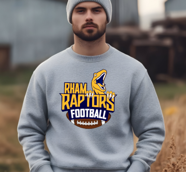 RHAM HIGH SCHOOL RAPTORS Crew Neck Gildan Heavy Blend Sweatshirt- Cust ...
